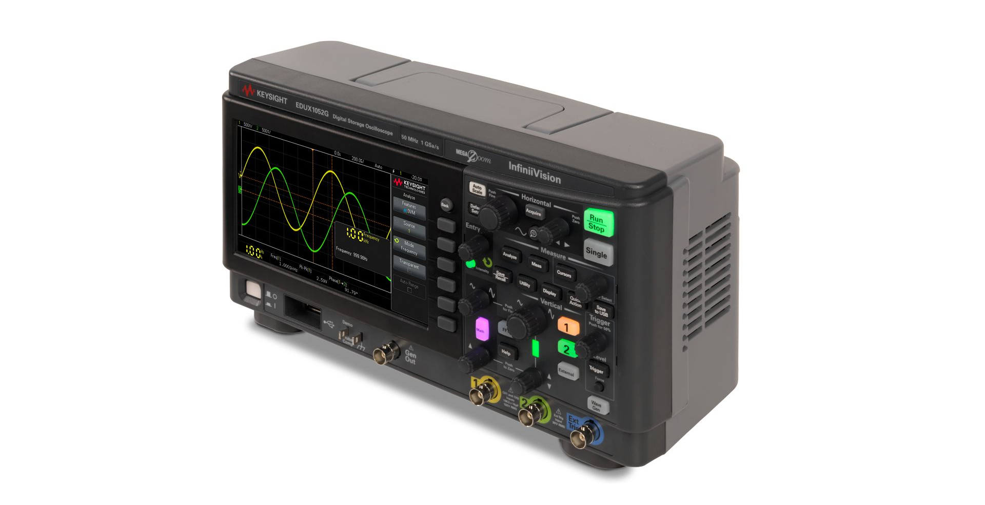 EDUX1052G Oscilloscope: 50 MHz, 2 Analog Channels, with a Built-in Waveform Generator - Vitatelecom